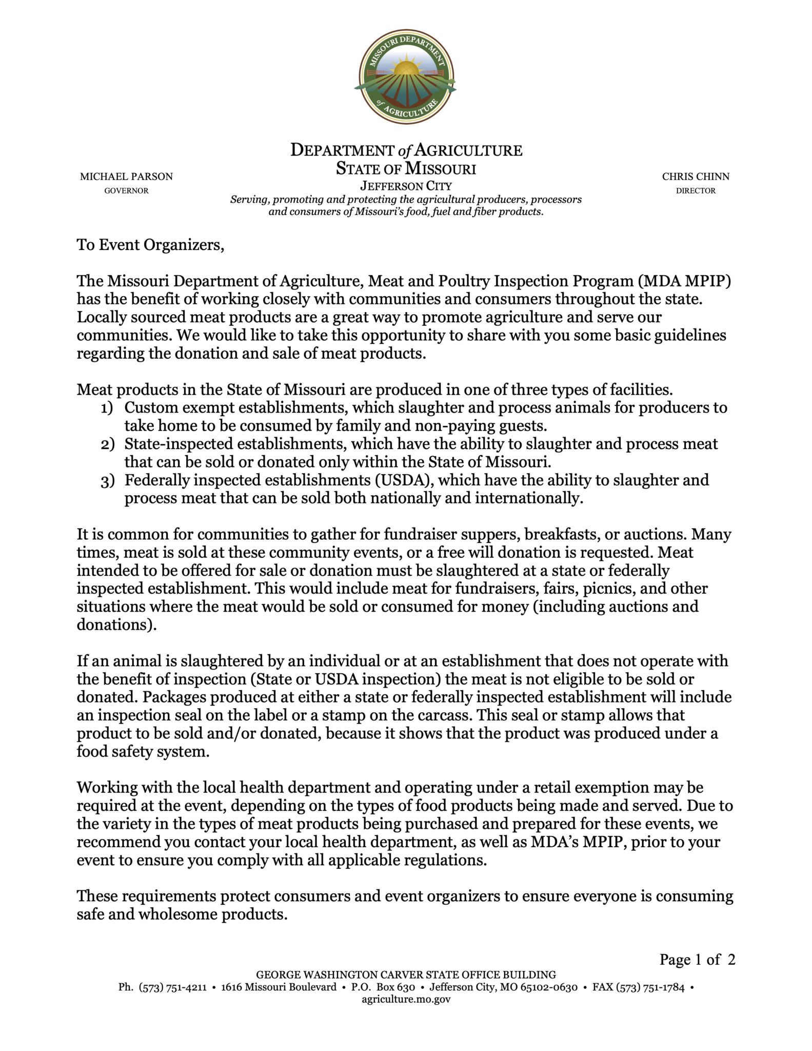 Church And Community Letter | Diocese of Jefferson City
