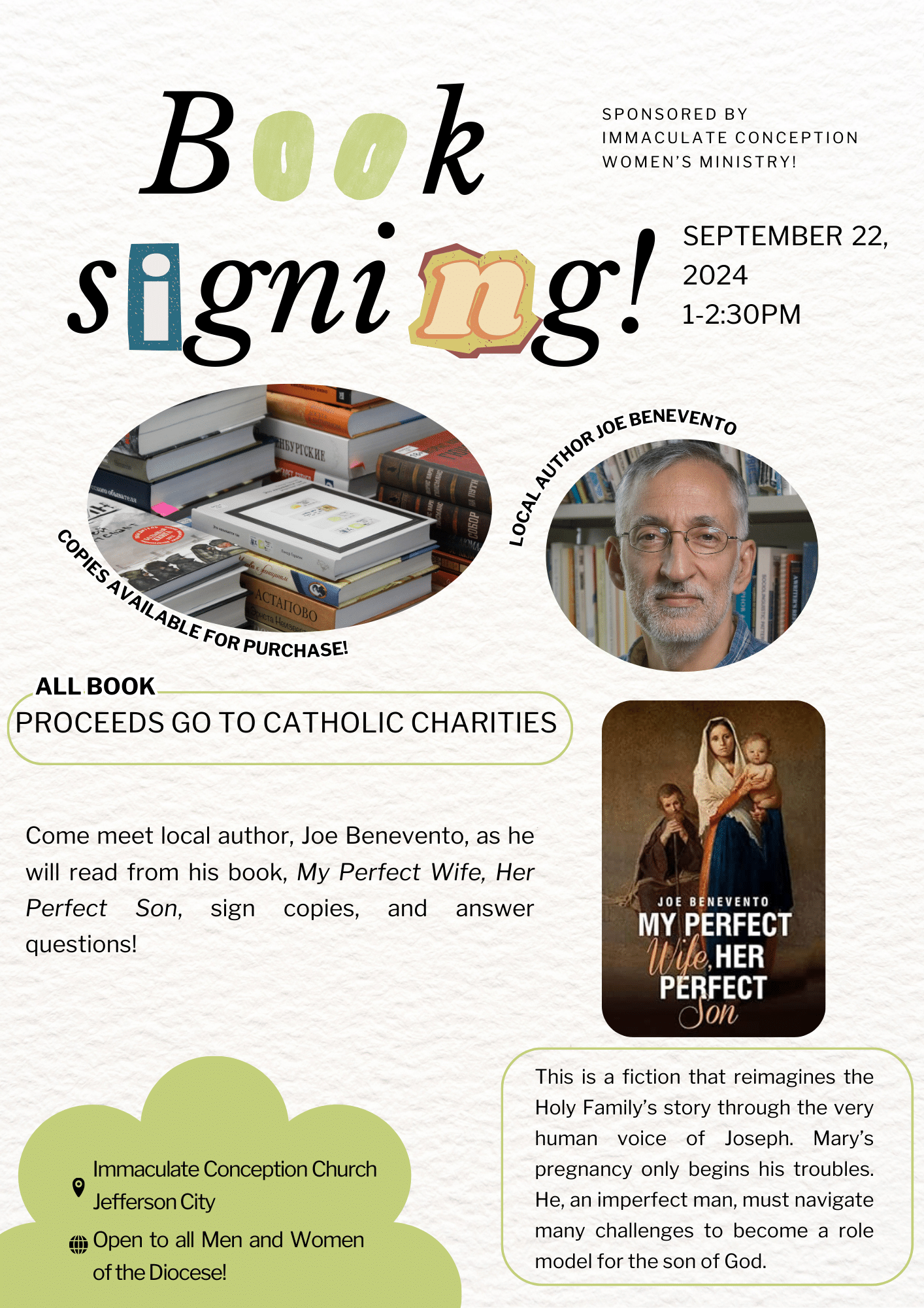 Joe Benevento Book Signing Flyer | Diocese of Jefferson City