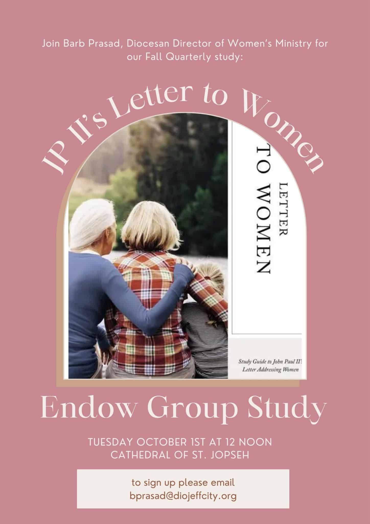Endow Study Letter To Women Bulletin Graphic | Diocese of Jefferson City