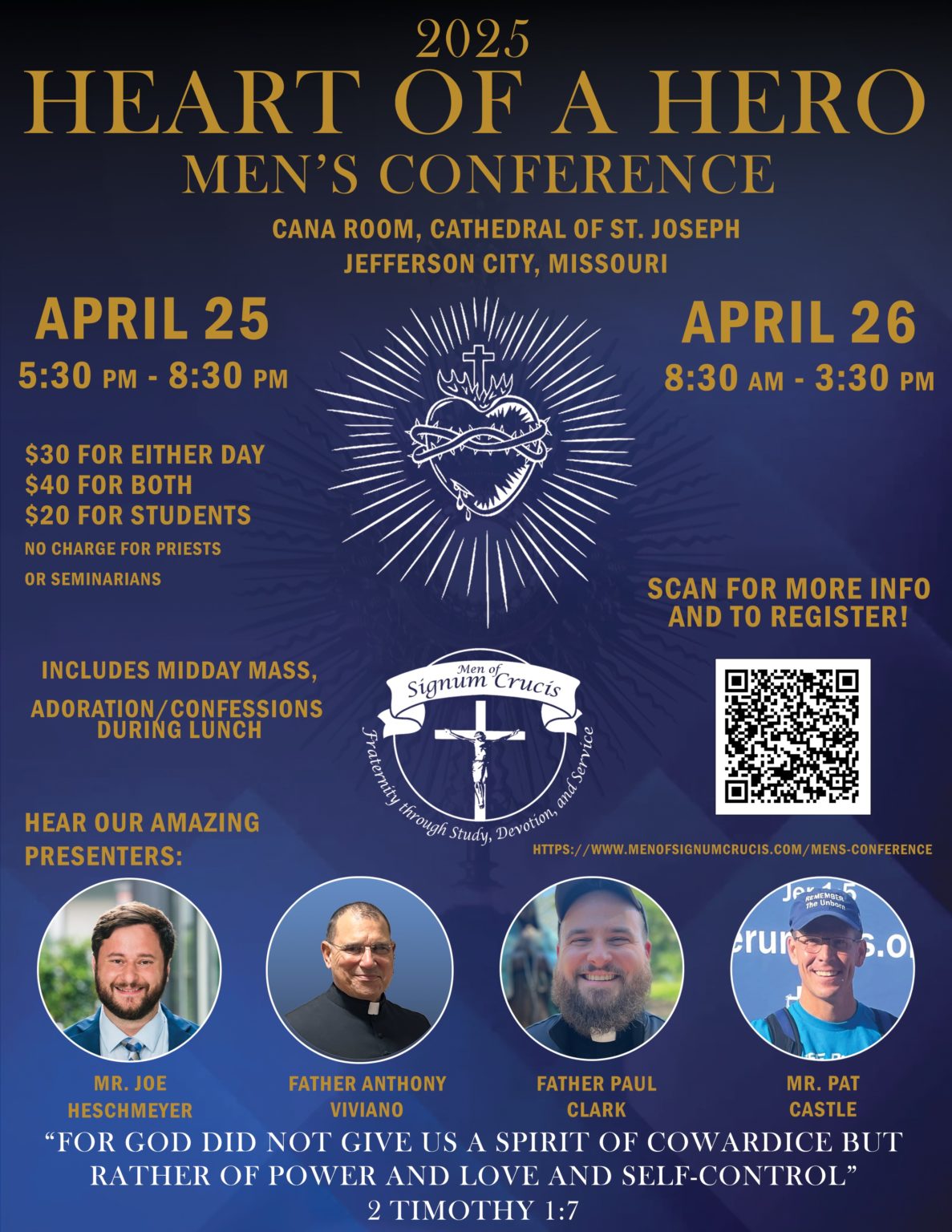 Heart Of A Hero Mens Conference Flyer Registration Page 1 | Diocese of ...