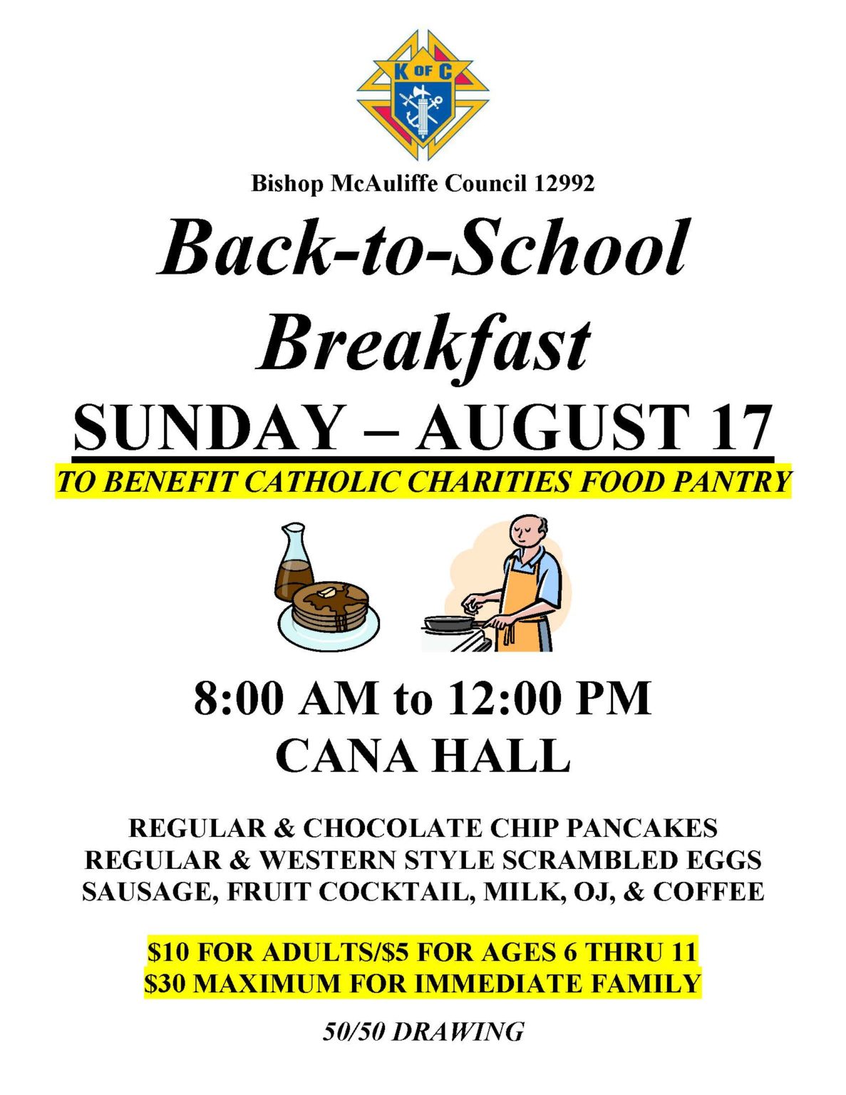 K of C Breakfast to benefit Catholic Charities Food Pantry (Jefferson ...